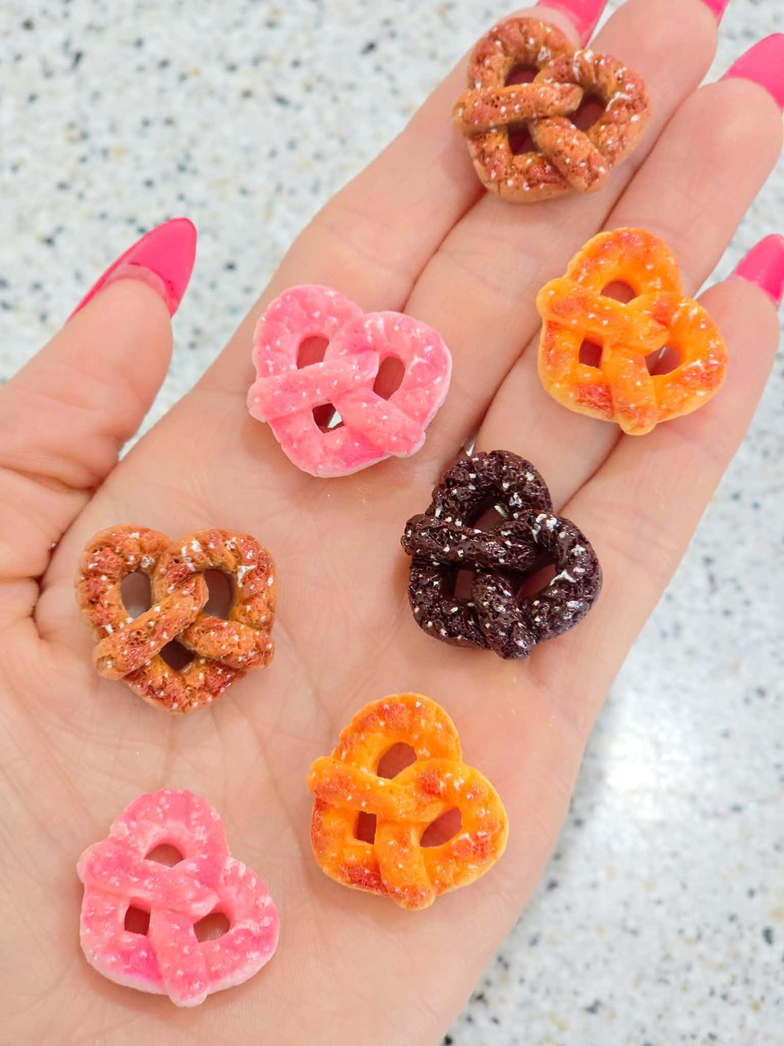 4pc | Pretzel Cabochons | Fake Bake Supplies | Faux Food Charms ...