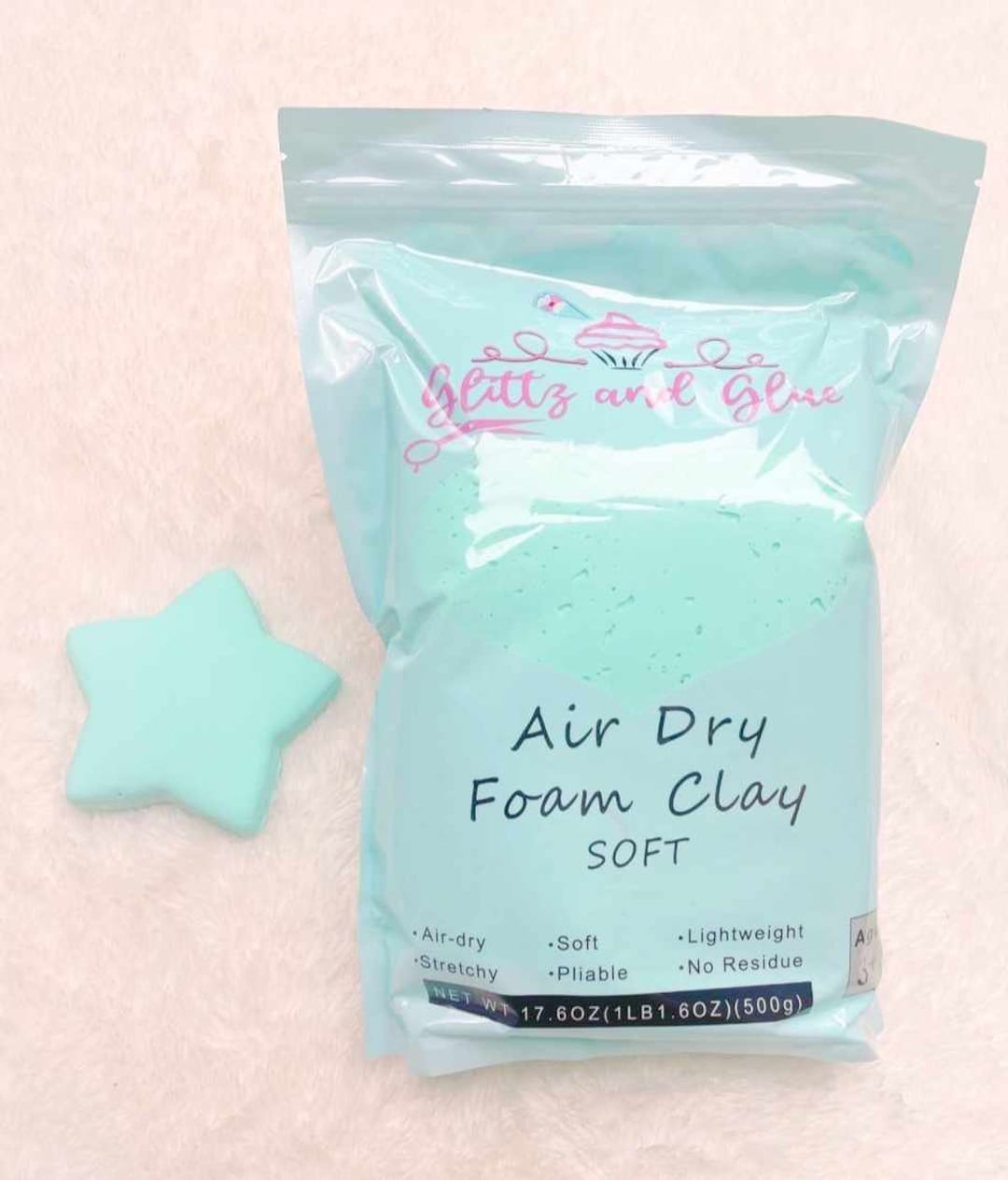100g SOFT Light Turquoise Foam Clay, Foam Clay, Glittz and Glue Foam ...