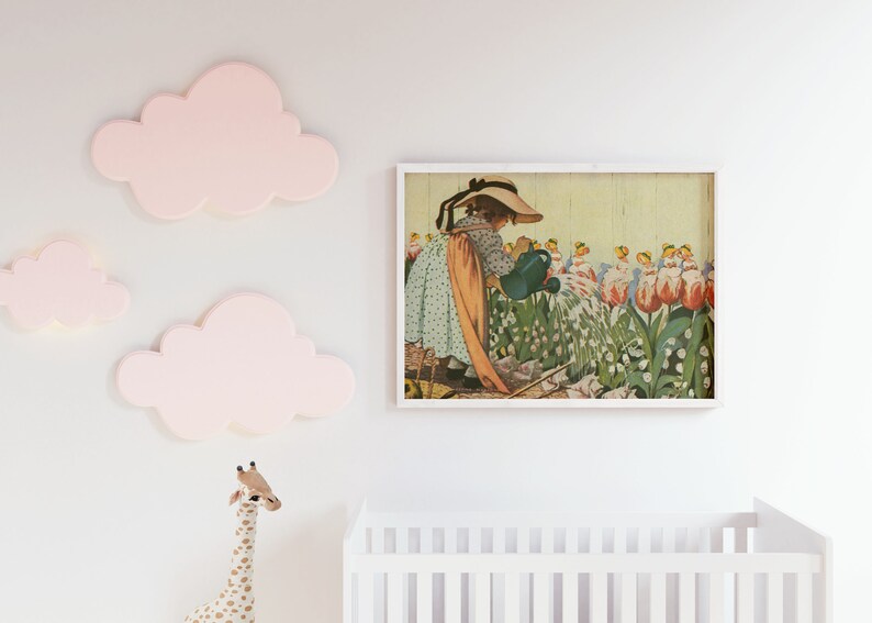 Mary Mary Quite Contrary Vintage Childrens Illustration, 1918, Classic ...