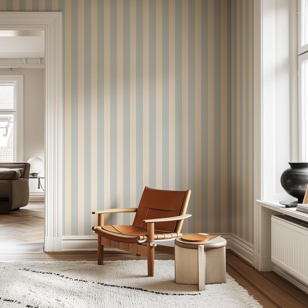 Perfect Stripe - Light Blue, Blue Stripe Wallpaper, Removable Peel ...