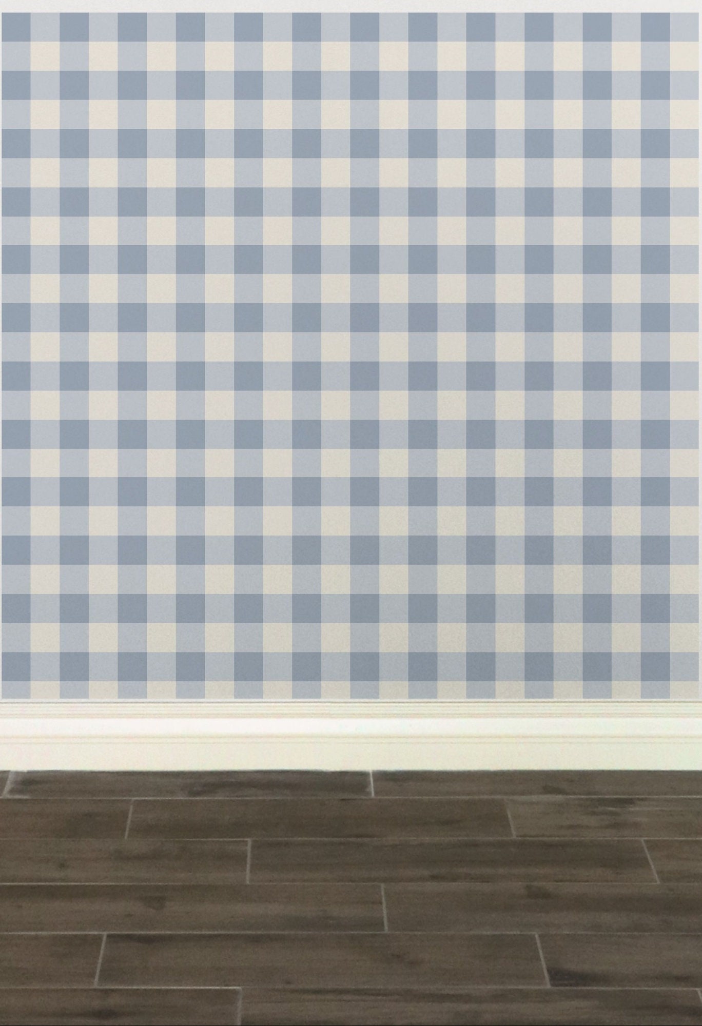 Buffalo Check - Sky Blue, Removable Wallpaper, 3 Inch Checked Plaid Pattern in Light Blue ...