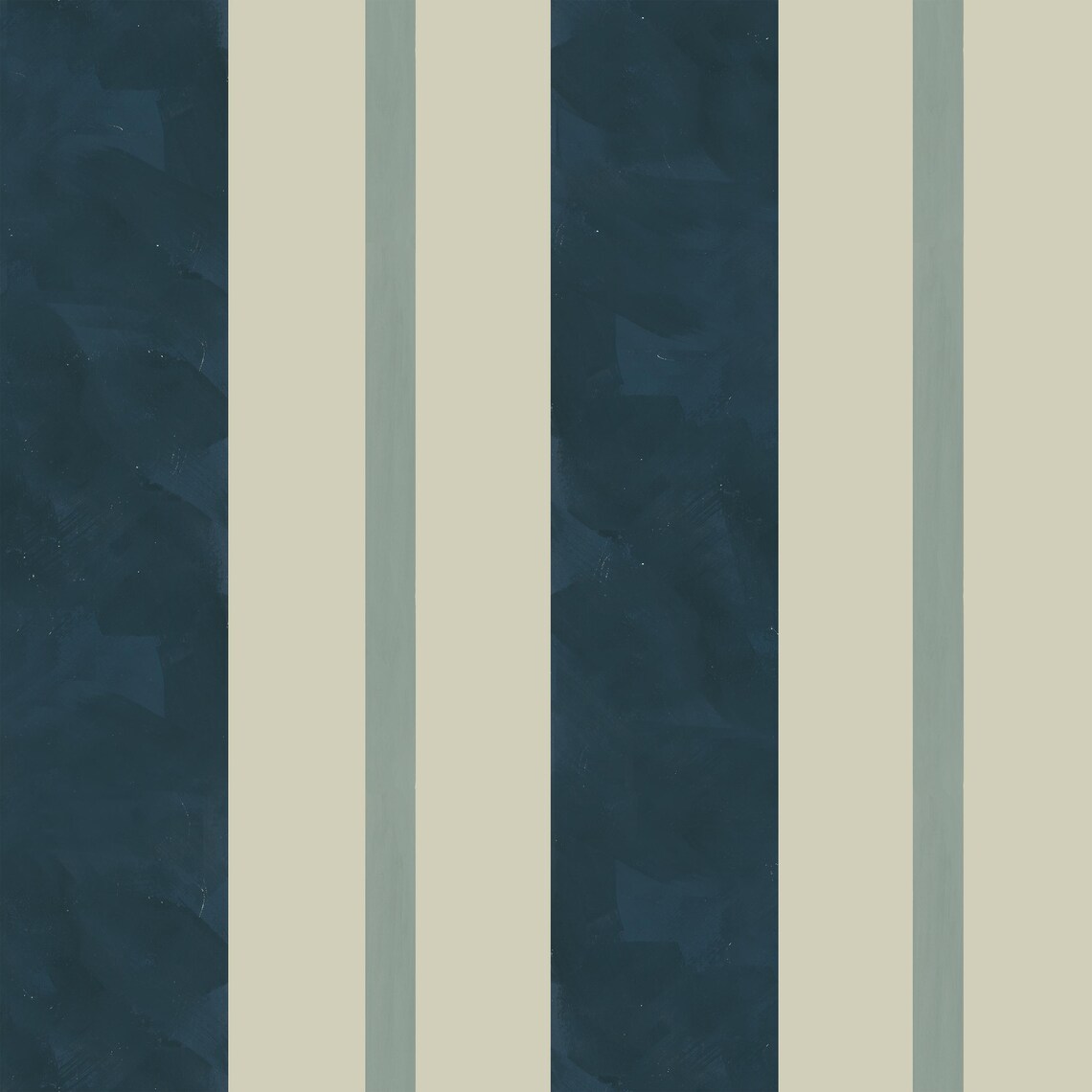 Carle Stripe - Blue, Painted Tent Stripe Wallpaper, Playful Navy and ...
