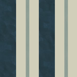 Carle Stripe - Blue, Painted Tent Stripe Wallpaper, Playful Navy and ...