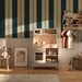 Carle Stripe - Blue, Painted Tent Stripe Wallpaper, Playful Navy and ...