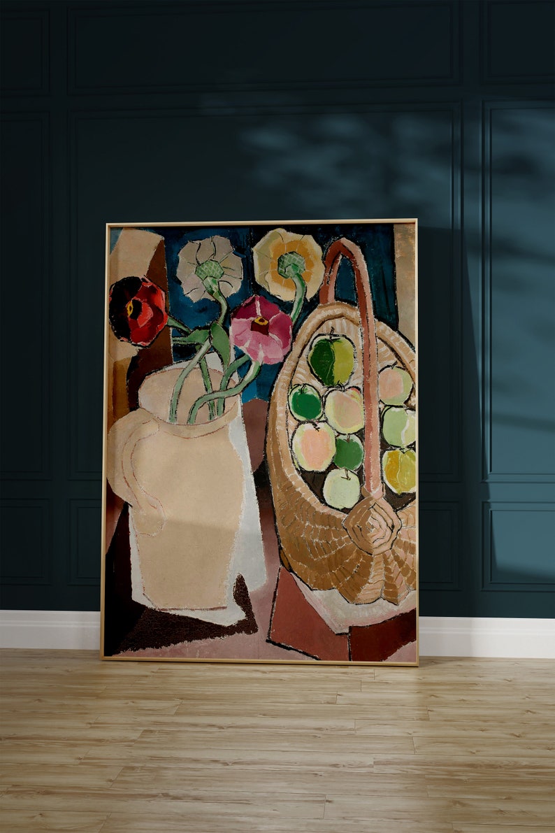 Still Life With Apples and Ranunculus Art Print Abstract Still Life ...