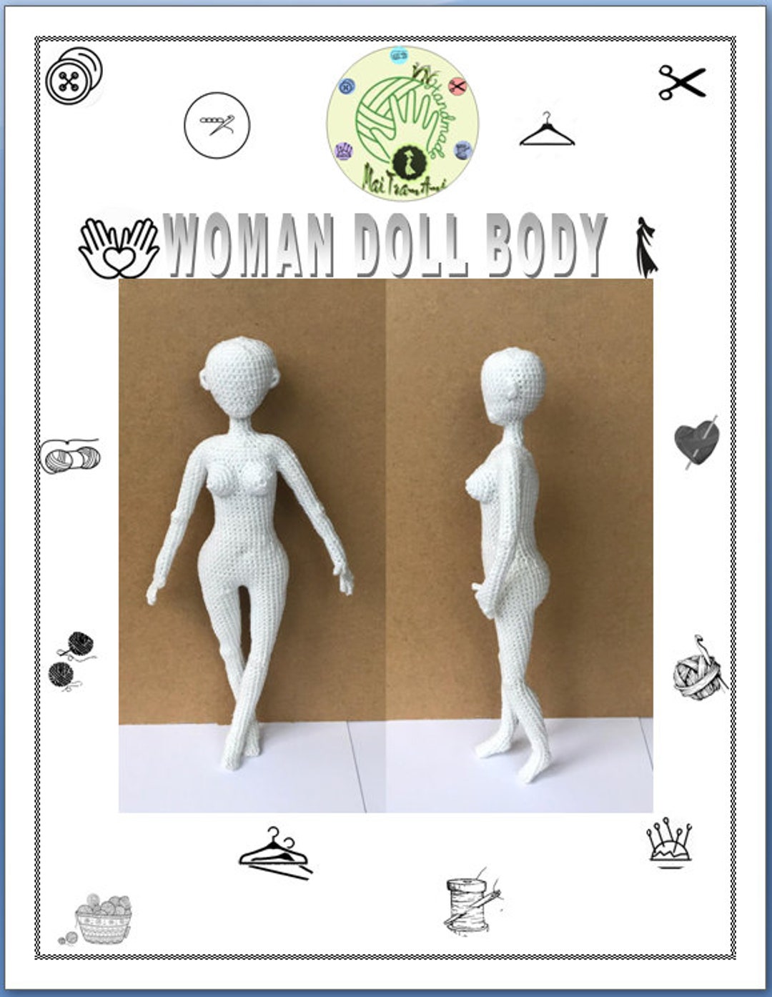 Woman Doll Body Crochet Pattern Female Doll Body Crochet - Etsy