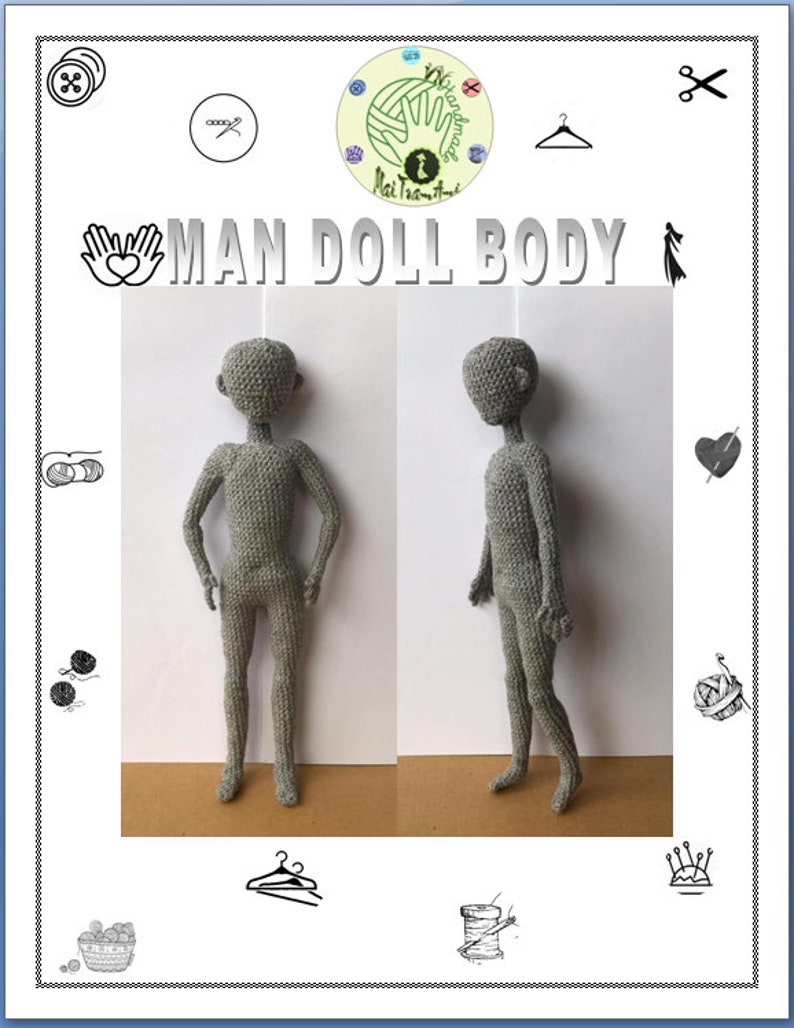 Doll Body Male Pattern No Sew, Doll Amigurumi, Doll Crochet, PDF ...