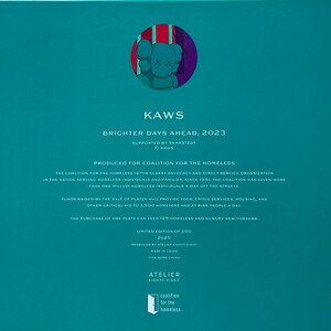 Kaws Limited Edition Coaltion for the Homeless Plate, 2025 (edition of ...