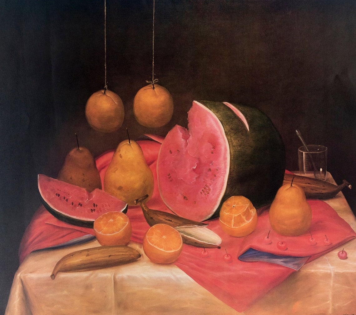 1974 Vintage Original Fernando Botero still Life With Watermelon Guild ...