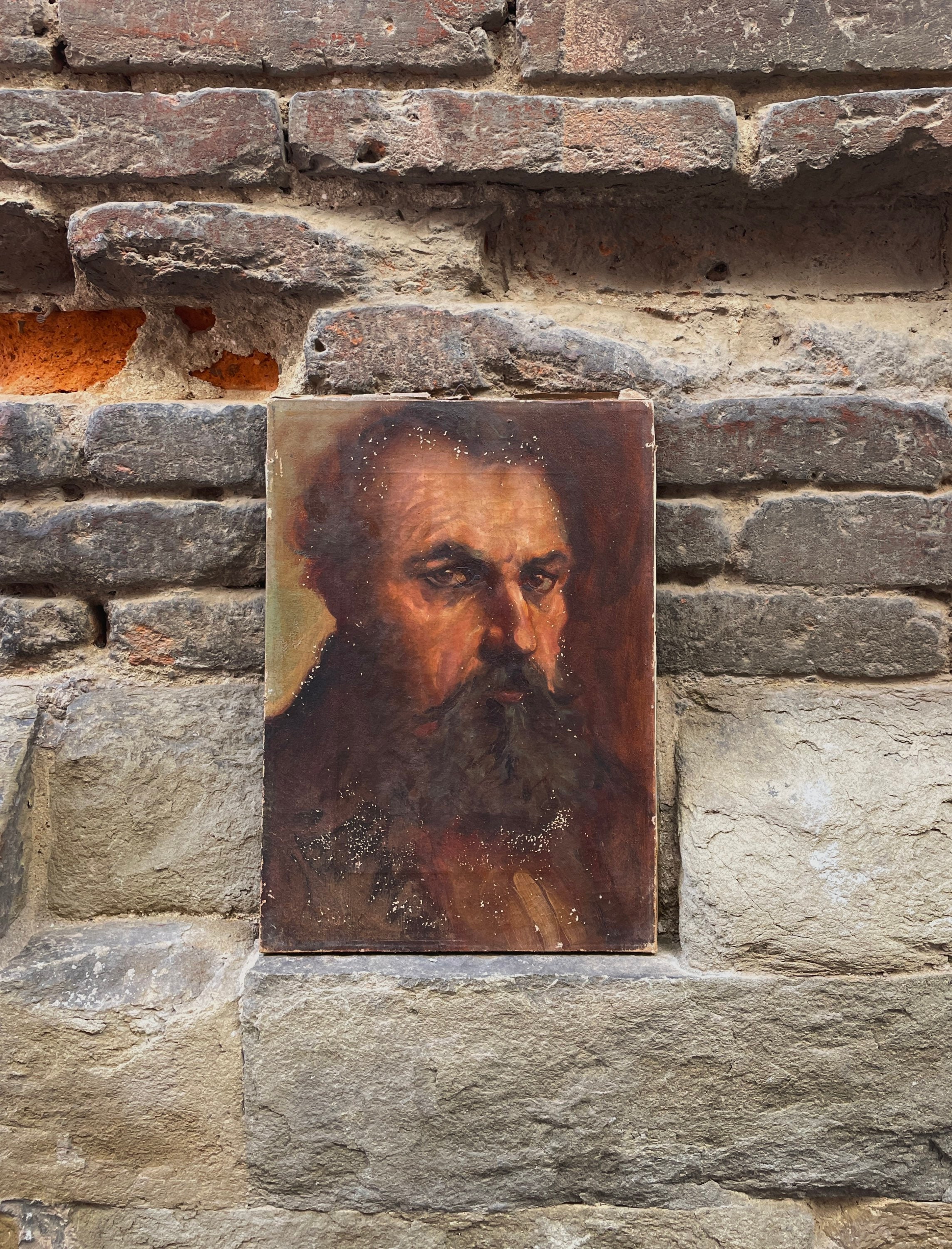 Antique 18th Century Old Masters Style Italian Portrait of Bearded Man ...