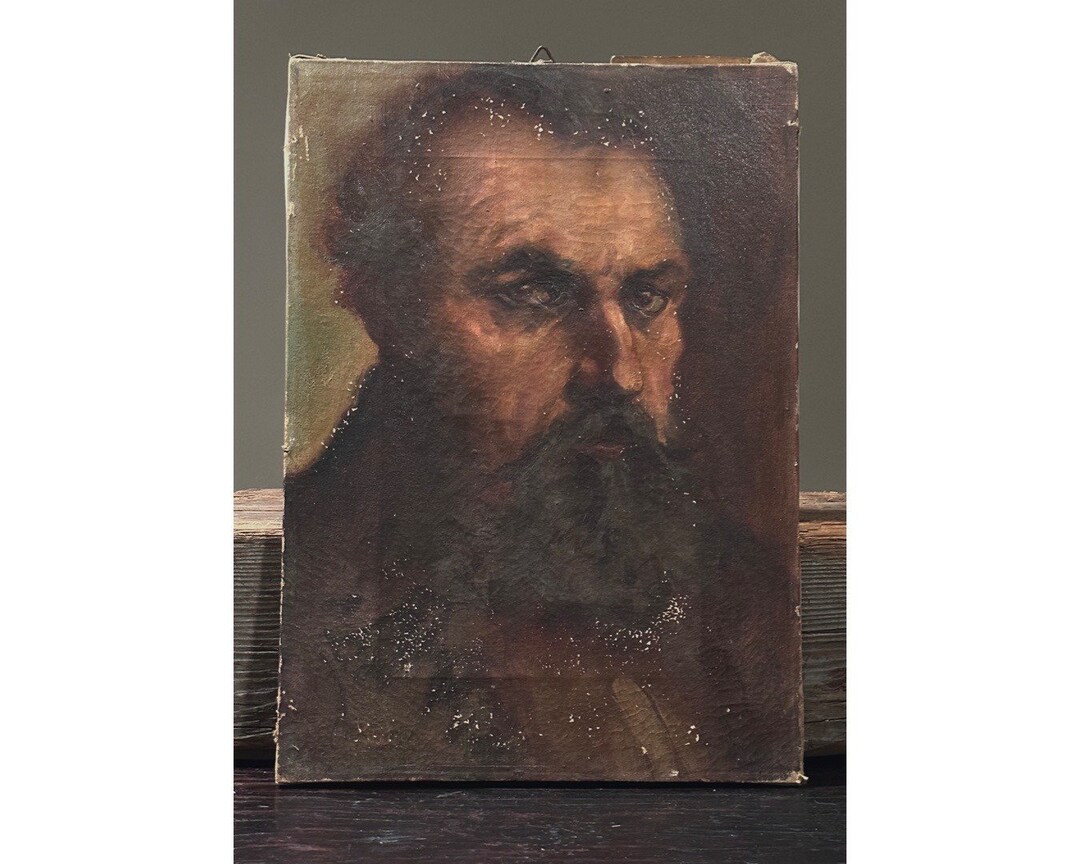 Antique 18th Century Old Masters Style Italian Portrait of Bearded Man ...