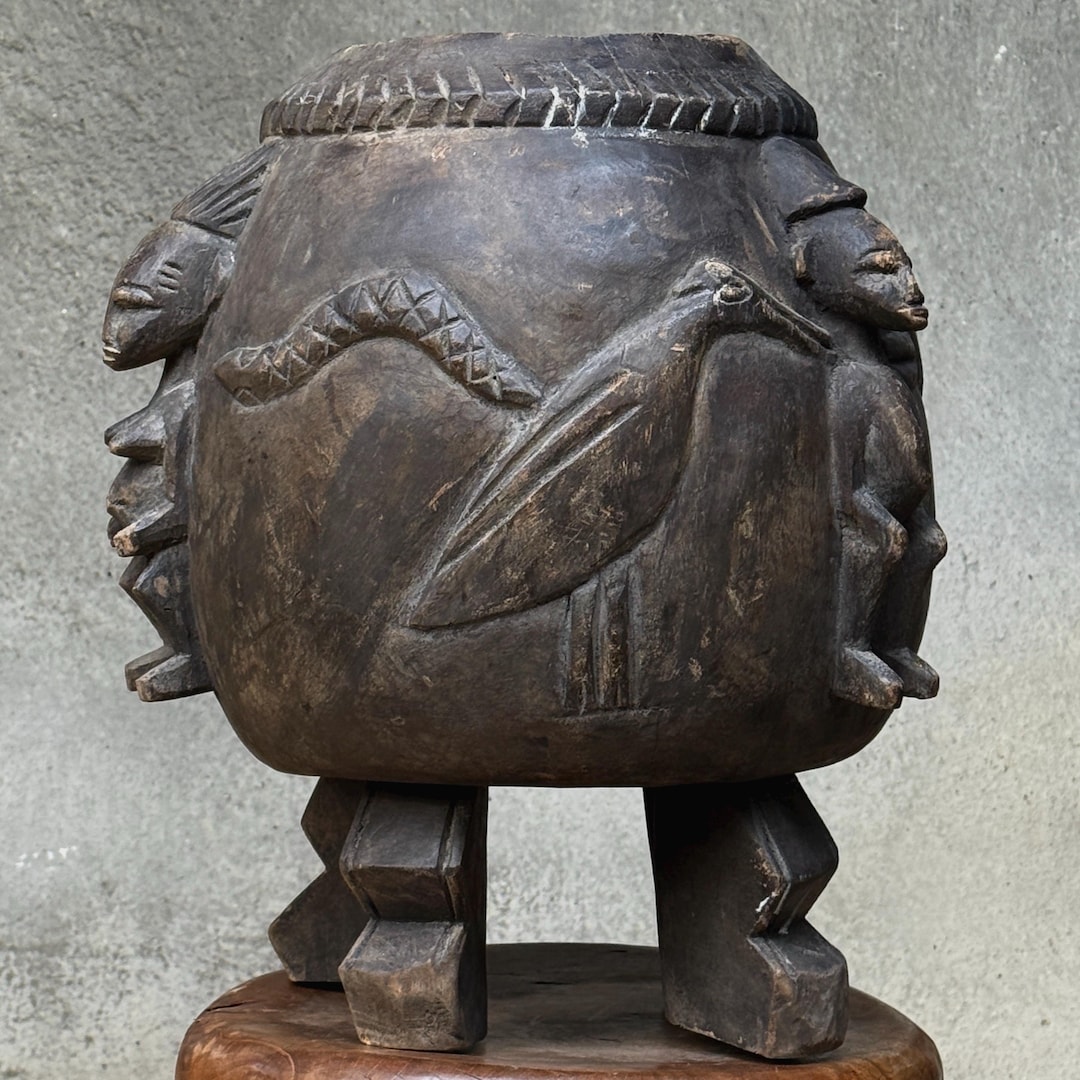 This Antique Hand-carved Footed African Zoomorphic Divination Vessel - Etsy
