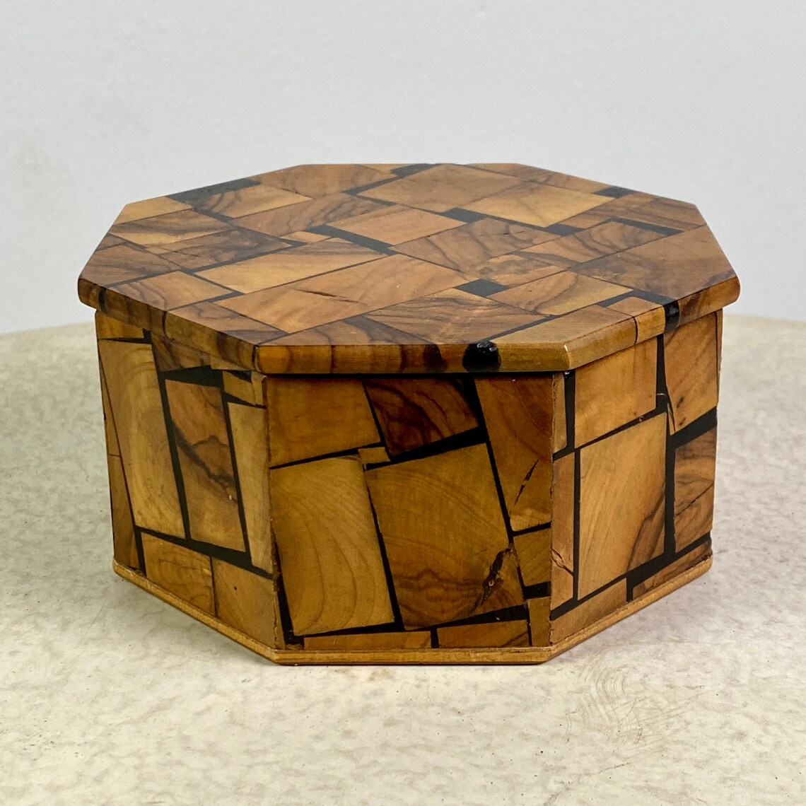 Richard Gross MCM Marquetry Style Lidded Octagonal Box - Etsy
