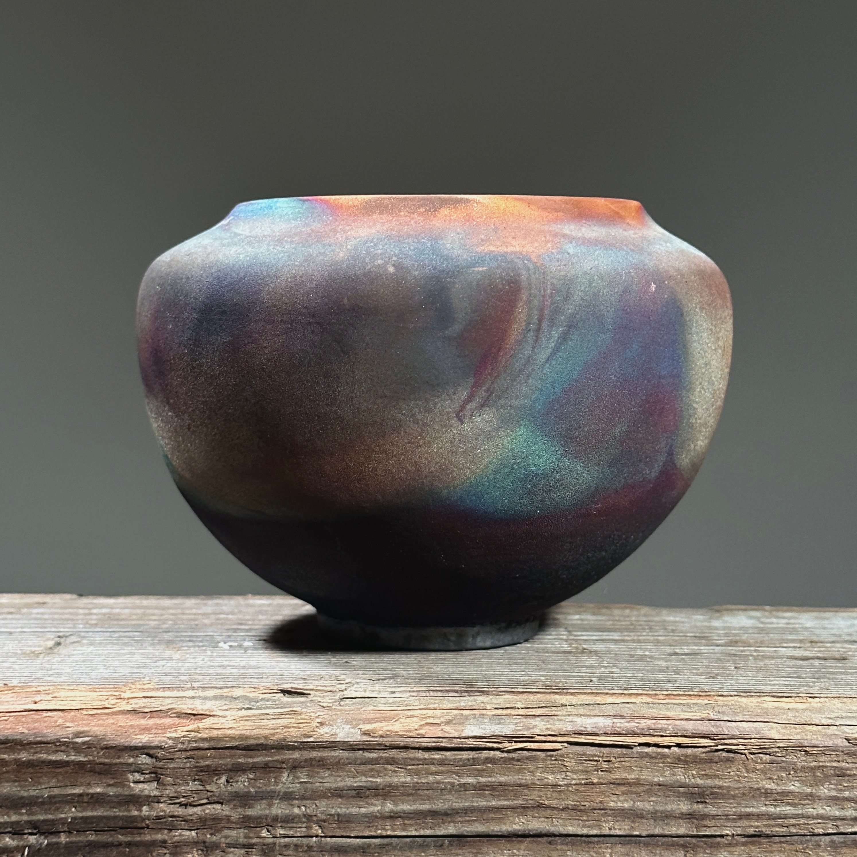 Vintage Raku Fired Stoneware Vessel, Signed - Etsy