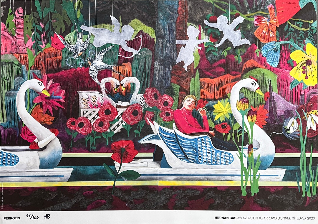 Hernan Bas an Aversion to Arrows tunnel of Love, Signed 2020, Pigment ...