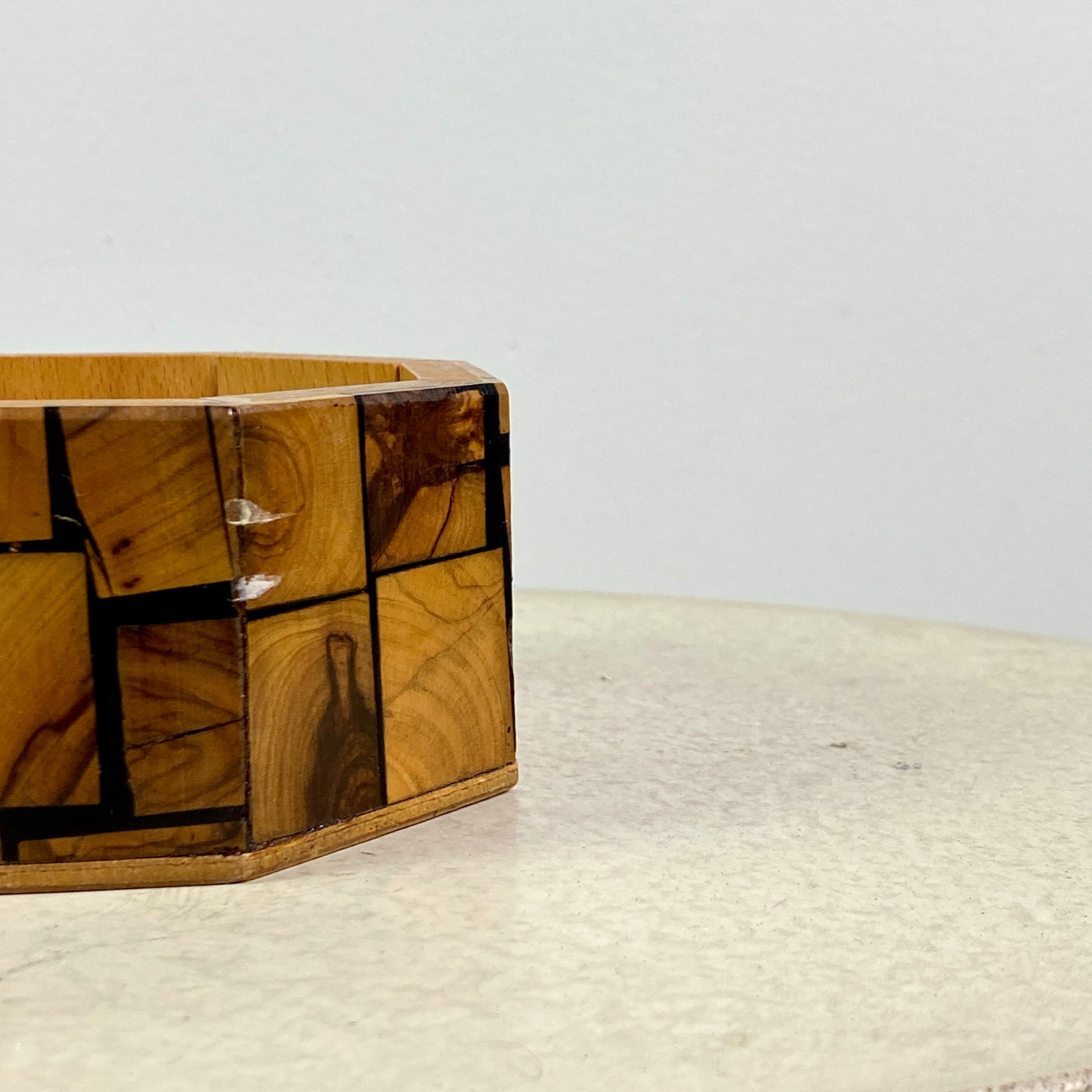 Richard Gross MCM Marquetry Style Lidded Octagonal Box - Etsy