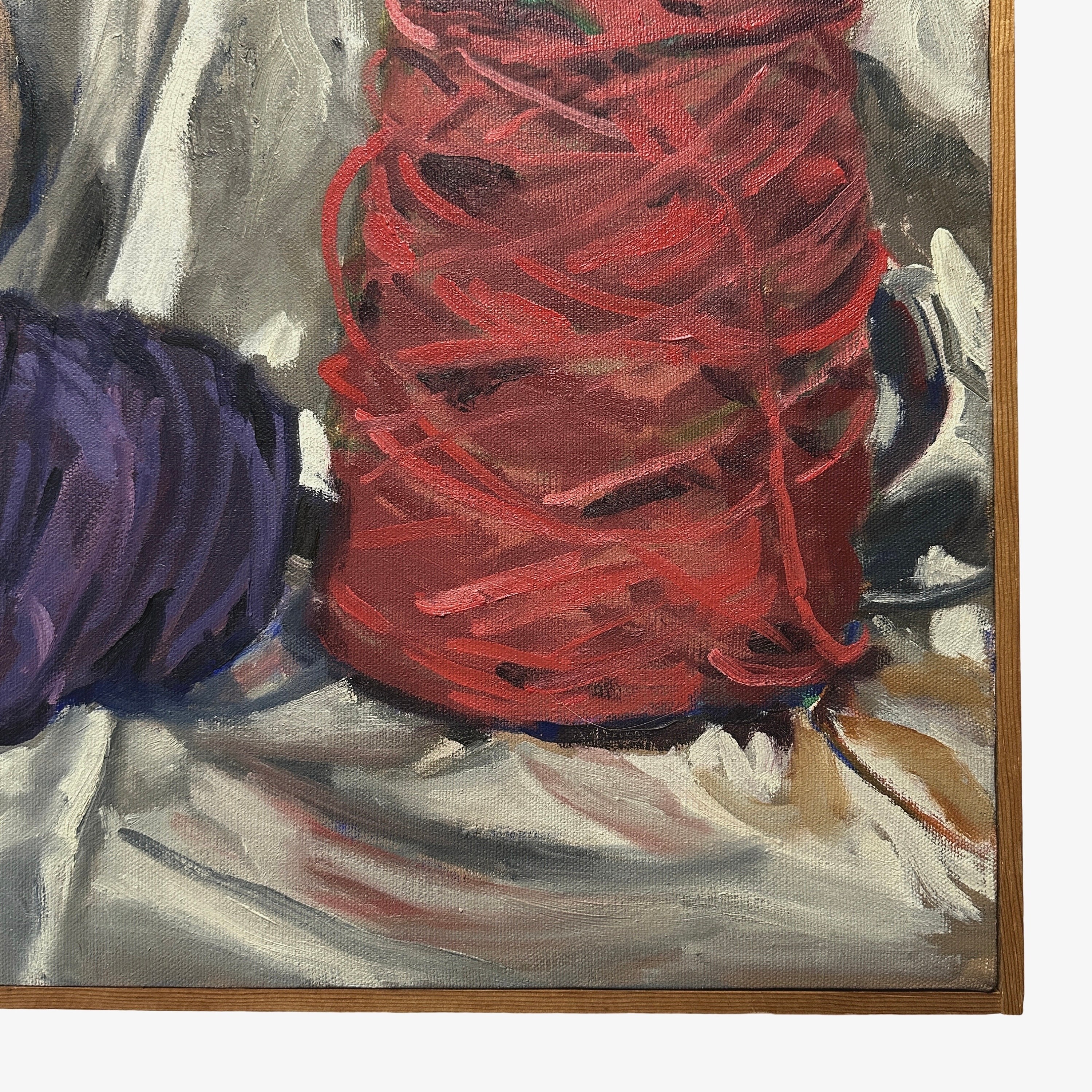 Vintage Expressionist Still Life With Vase, Framed (c. 1980, Oil on ...