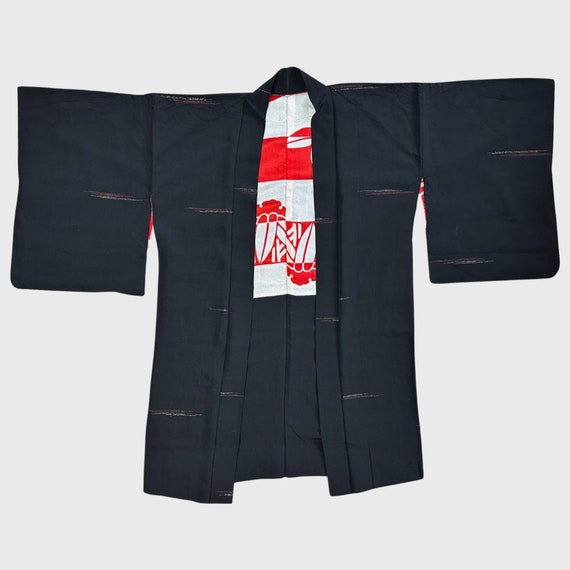 Three Vintage Black Japanese Haori Jackets W/Peacocks… - Gem