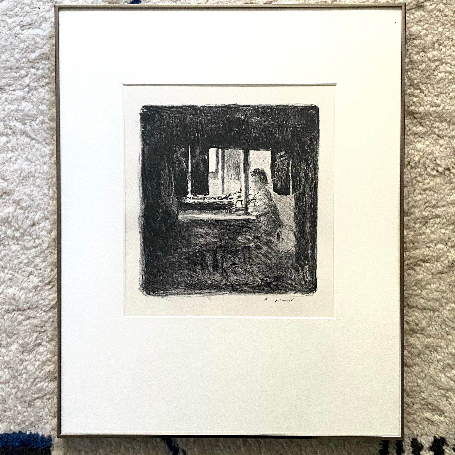 Pierre Roussel Woman at Table Signed Lithograph | Etsy