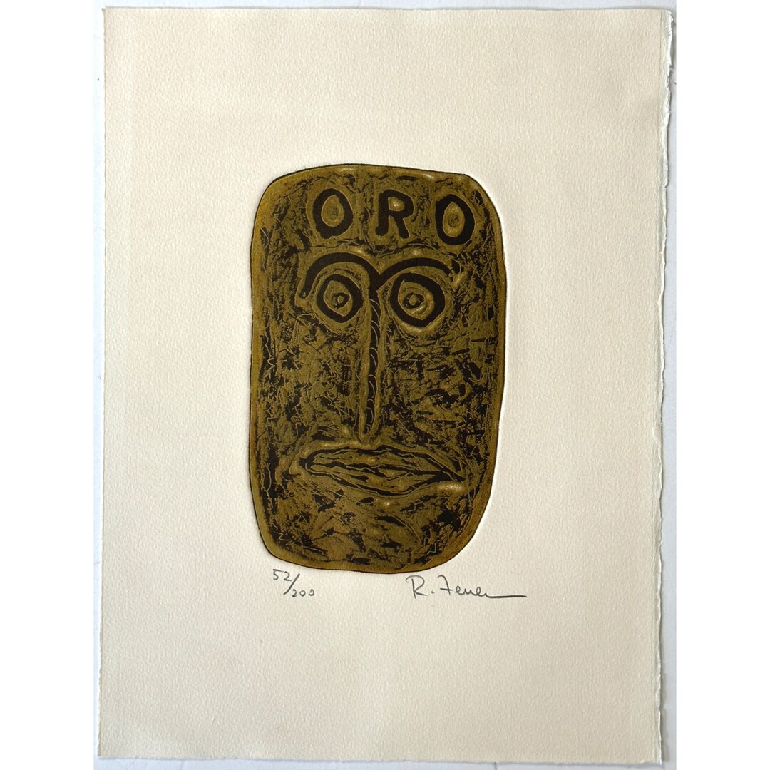 Rafael Ferrer (puerto Rican, B. 1933) - Postmdernist ‘oro’, Signed ...