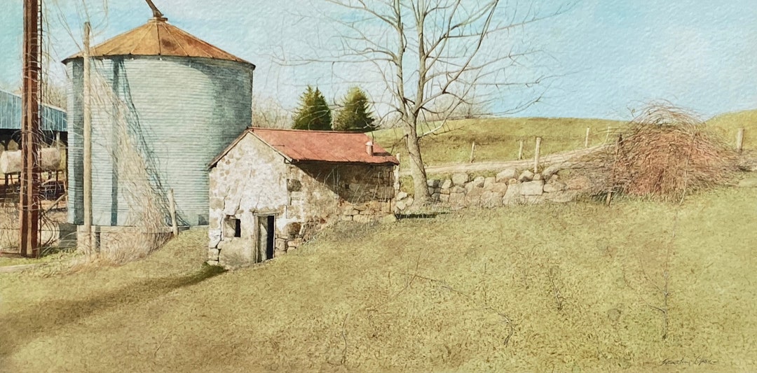Sebastian Upson - “springhouse” Landscape Lithograph on Cold Pressed ...
