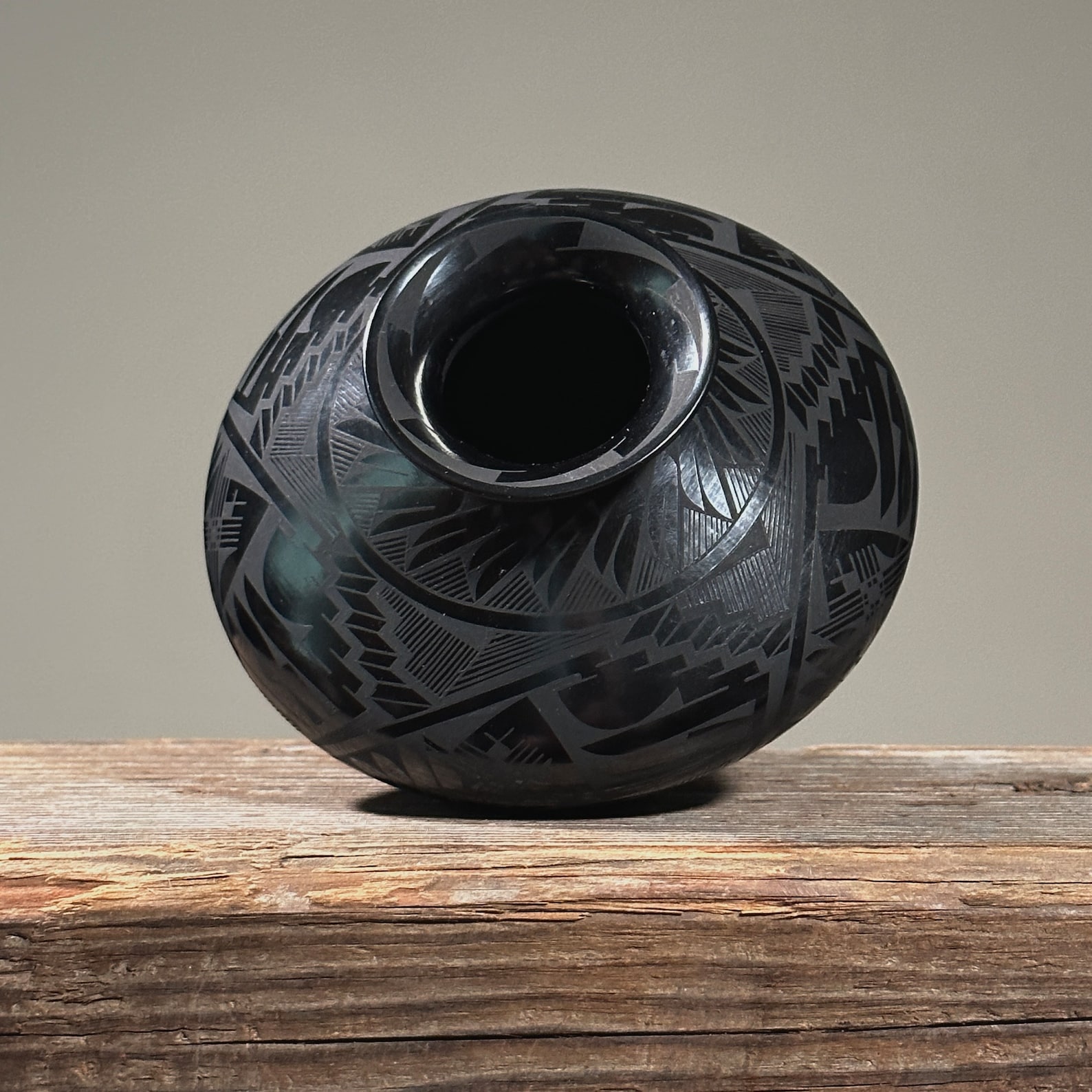 Vintage Mata Ortiz Polished Painted Geometric Blackware Pottery by ...