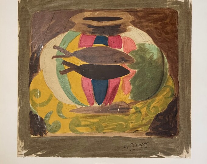 Georges Braque - “the Fish Bowl” Pochoir (ca. 1950, Twin Editions) - Etsy