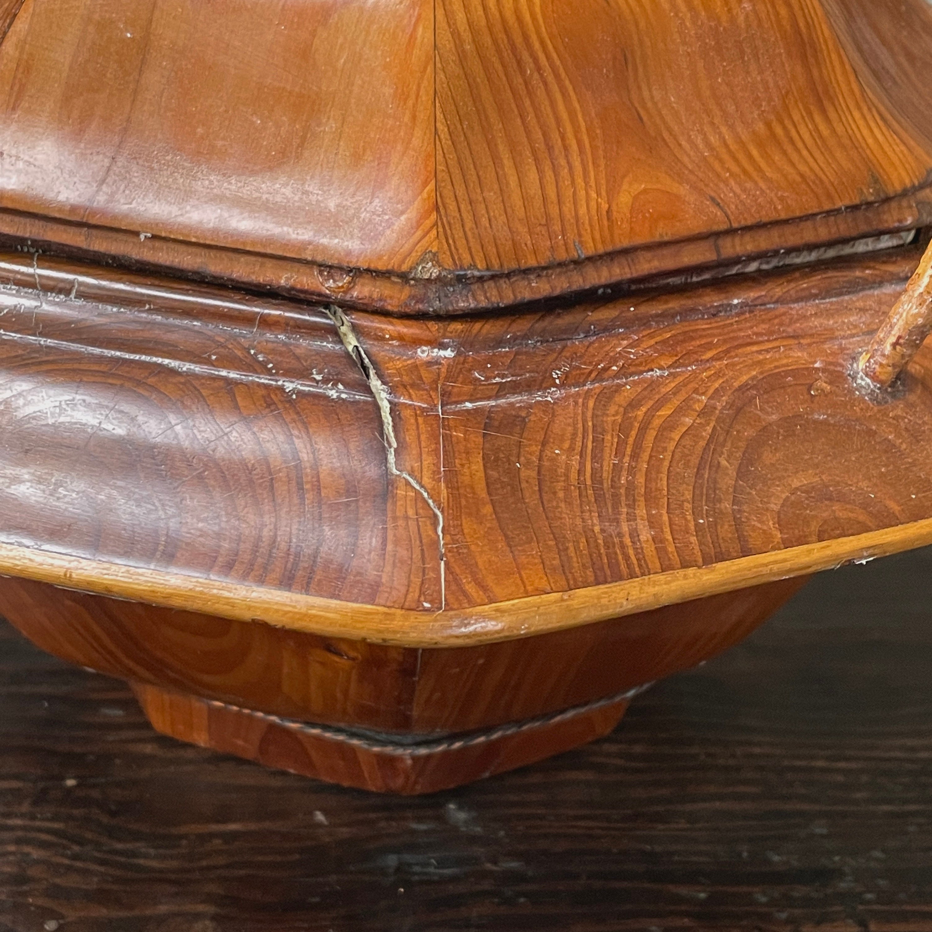 Antique Chinese Hand Carved Wood Rice Basket With Carved Lid, Signed - Etsy