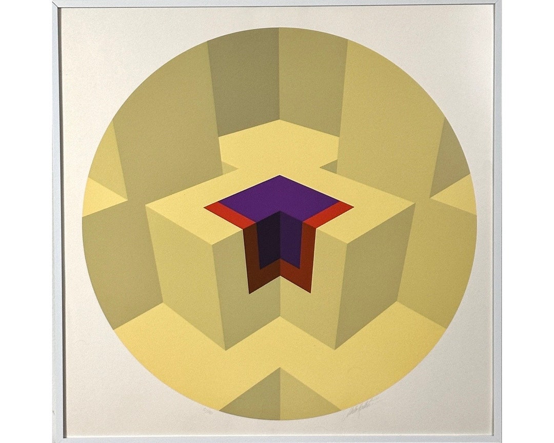 Marko Spalatin (croatian, B. 1945) - Op Art Postmodernist Screenprint ...