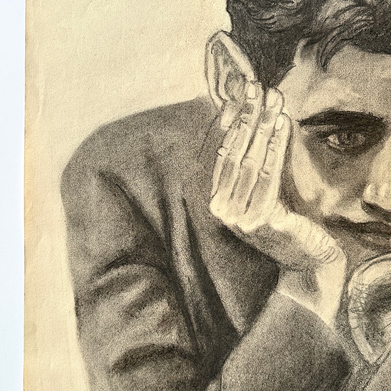 Vintage 1940s Realist Portrait of Bored Man in Suit by Anthony Ferrara ...