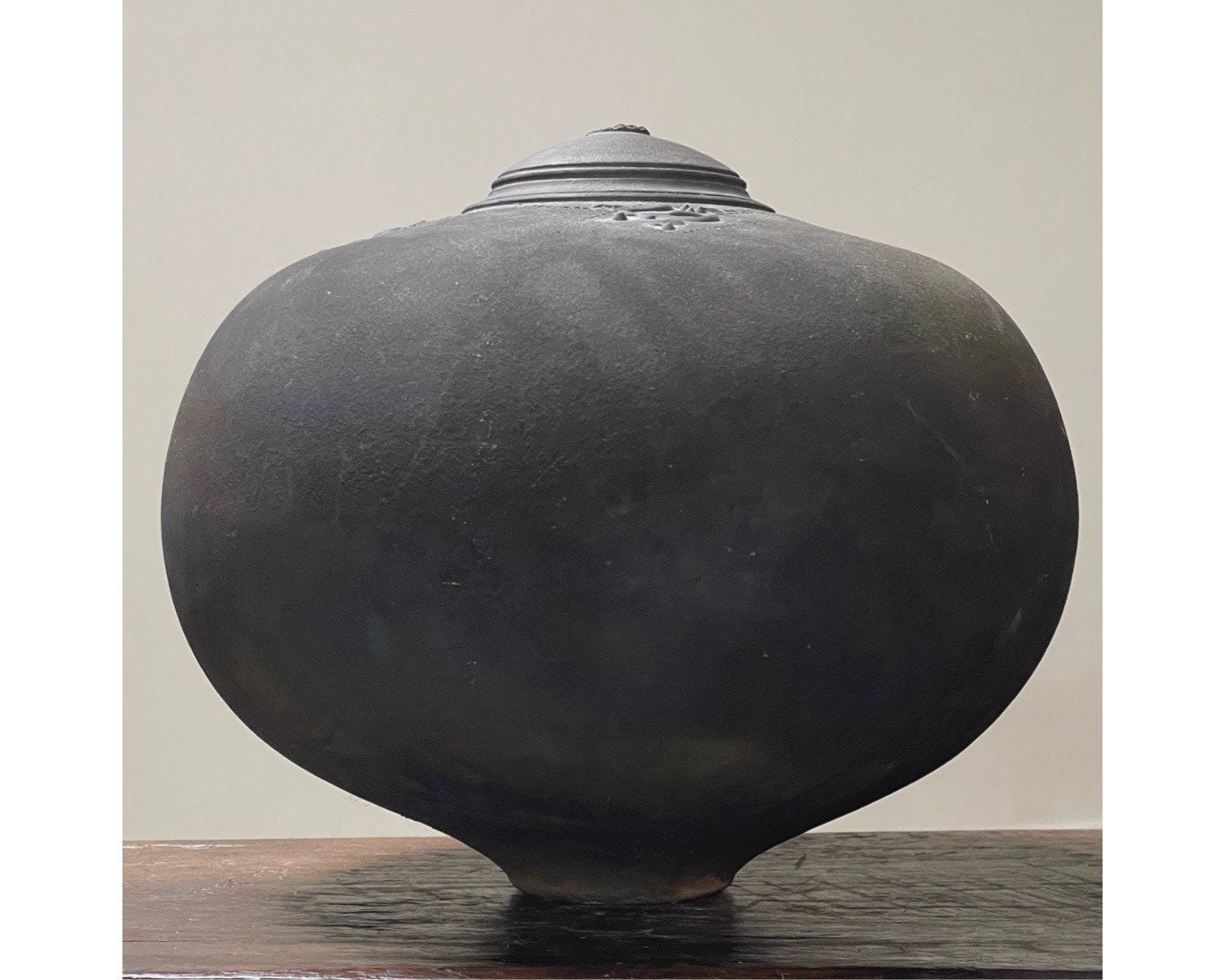 Vintage Postmodernist Raku Fired Black Stoneware Vesse by Rick Foris ...
