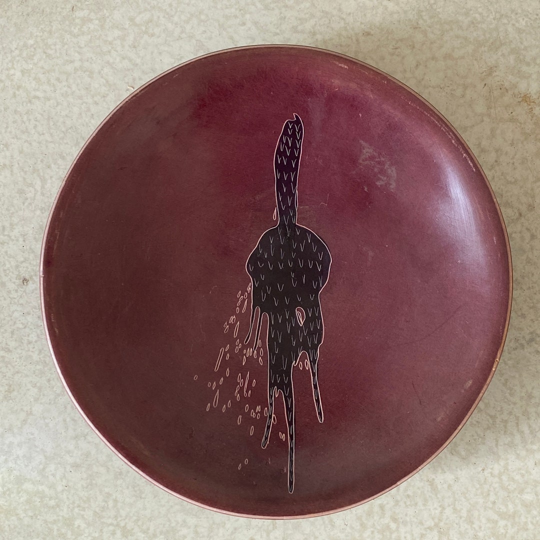 Vintage Abstract Etched Kenyan Soapstone Dish (red) - Etsy
