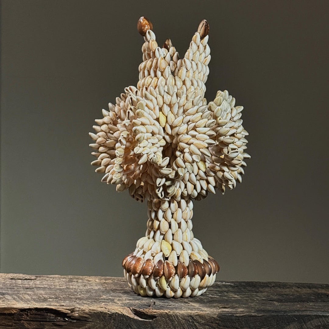 Vintage Folk Art Abstract Cowrie Shell Sculpture - Etsy