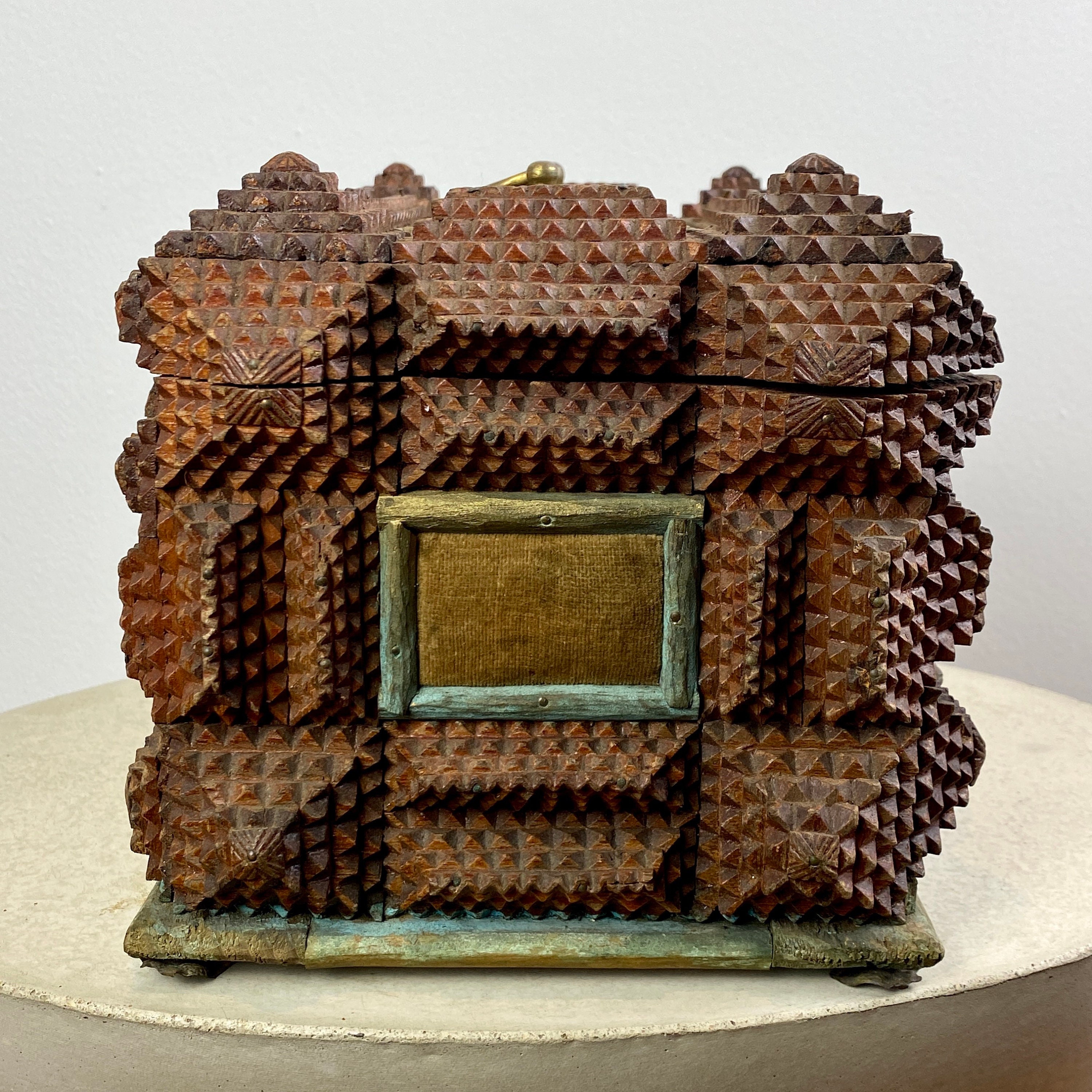 Tramp Art Jewelry Box With Metal Lion Pulls ON HOLD - Etsy