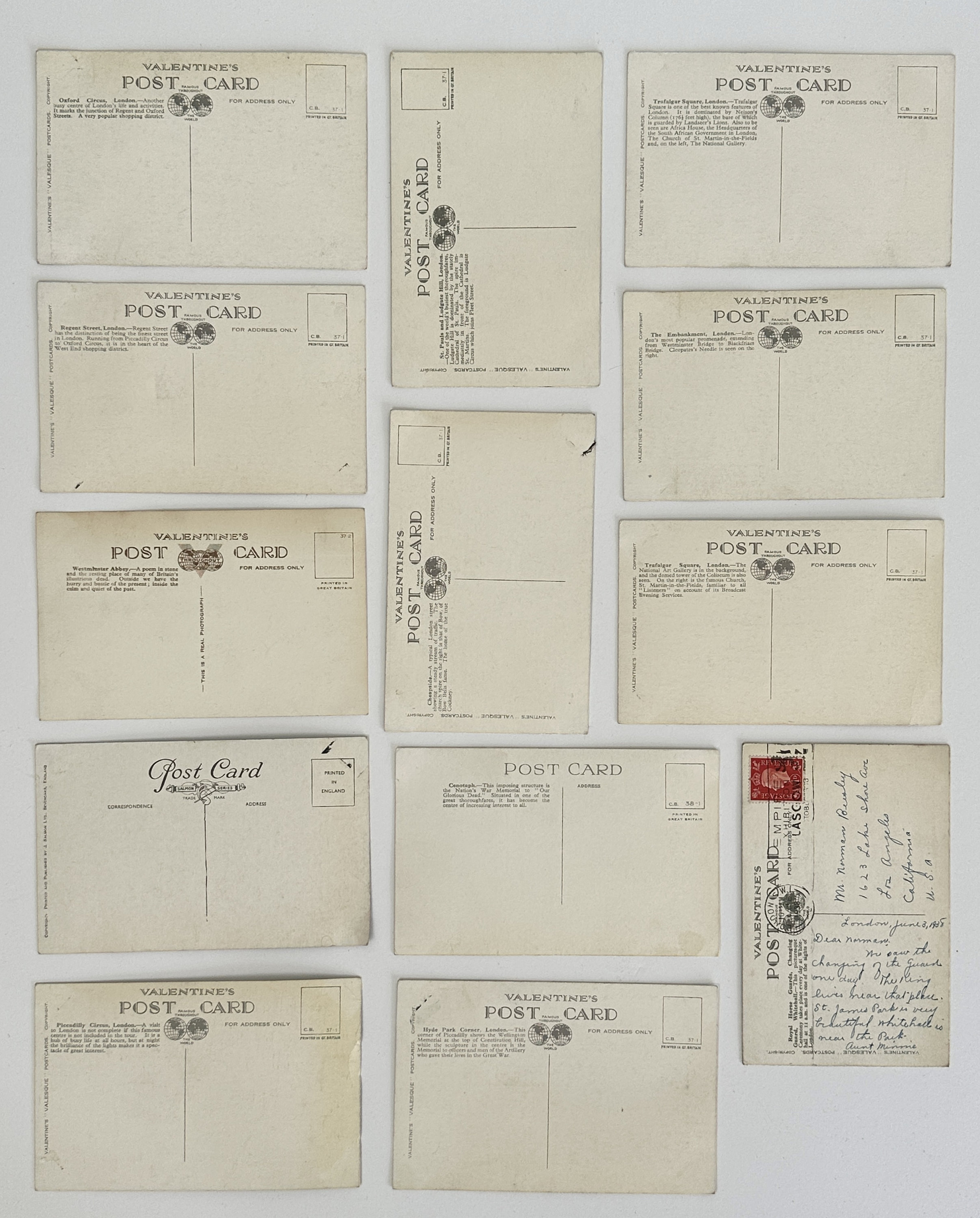 Antique 1930s London, England Unposted Postcards (set of 13)/hyde Park ...