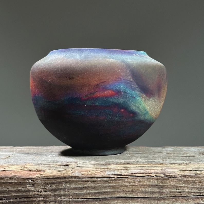 Vintage Raku Fired Stoneware Vessel, Signed - Etsy