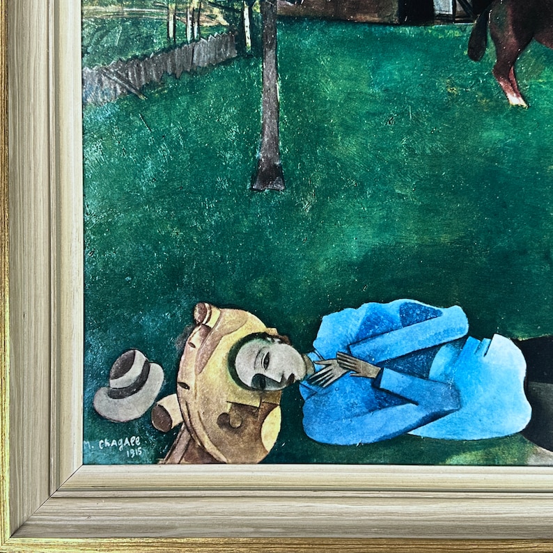Vintage Marc Chagall the Poet Reclining Print on Board, Framed - Etsy