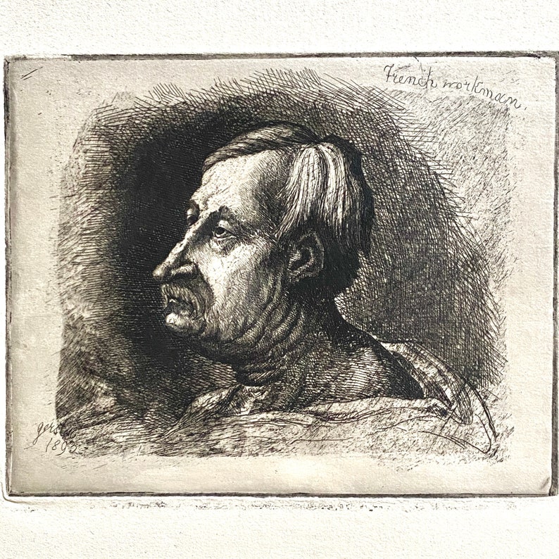 French Workman Etching - Signed in Plate (1893) - Etsy