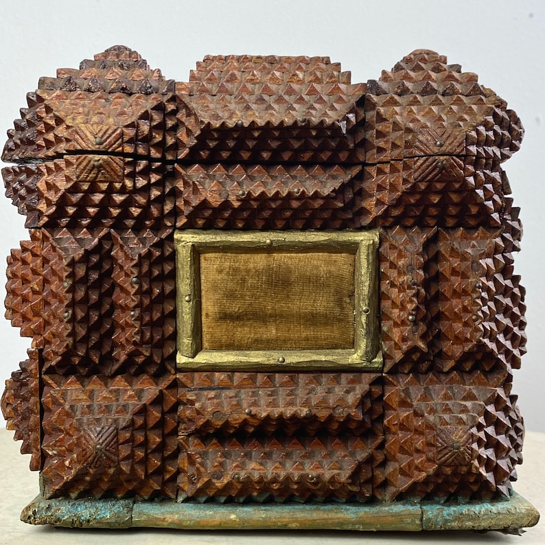 Tramp Art Jewelry Box With Metal Lion Pulls ON HOLD - Etsy