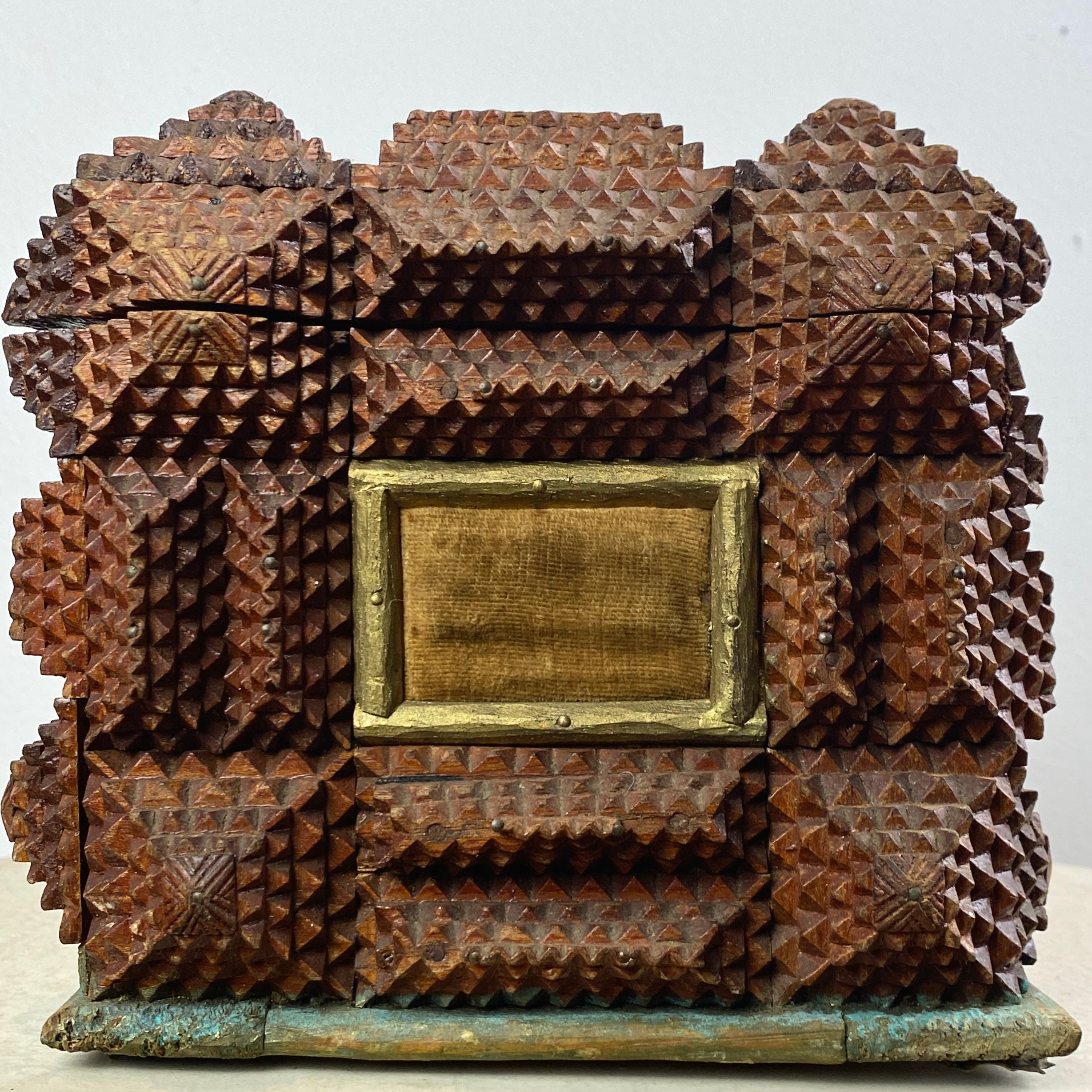 Tramp Art Jewelry Box With Metal Lion Pulls ON HOLD - Etsy