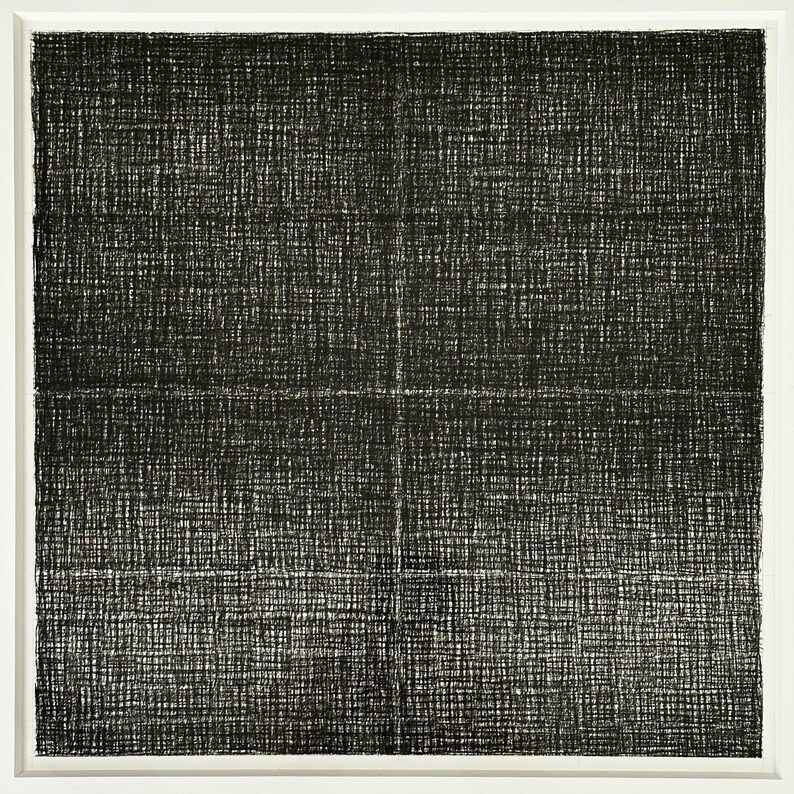 Minimalist four Squares Charcoal Drawing on Paper Framed - Etsy