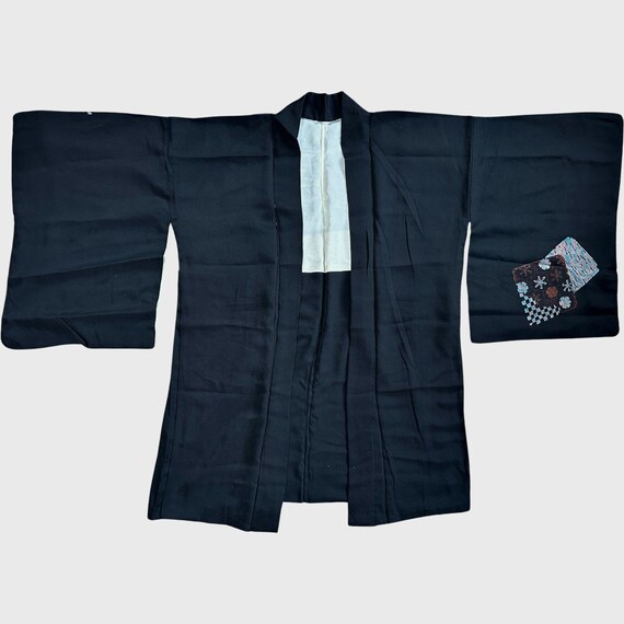 Three Vintage Black Japanese Haori Jackets W/Peacocks… - Gem