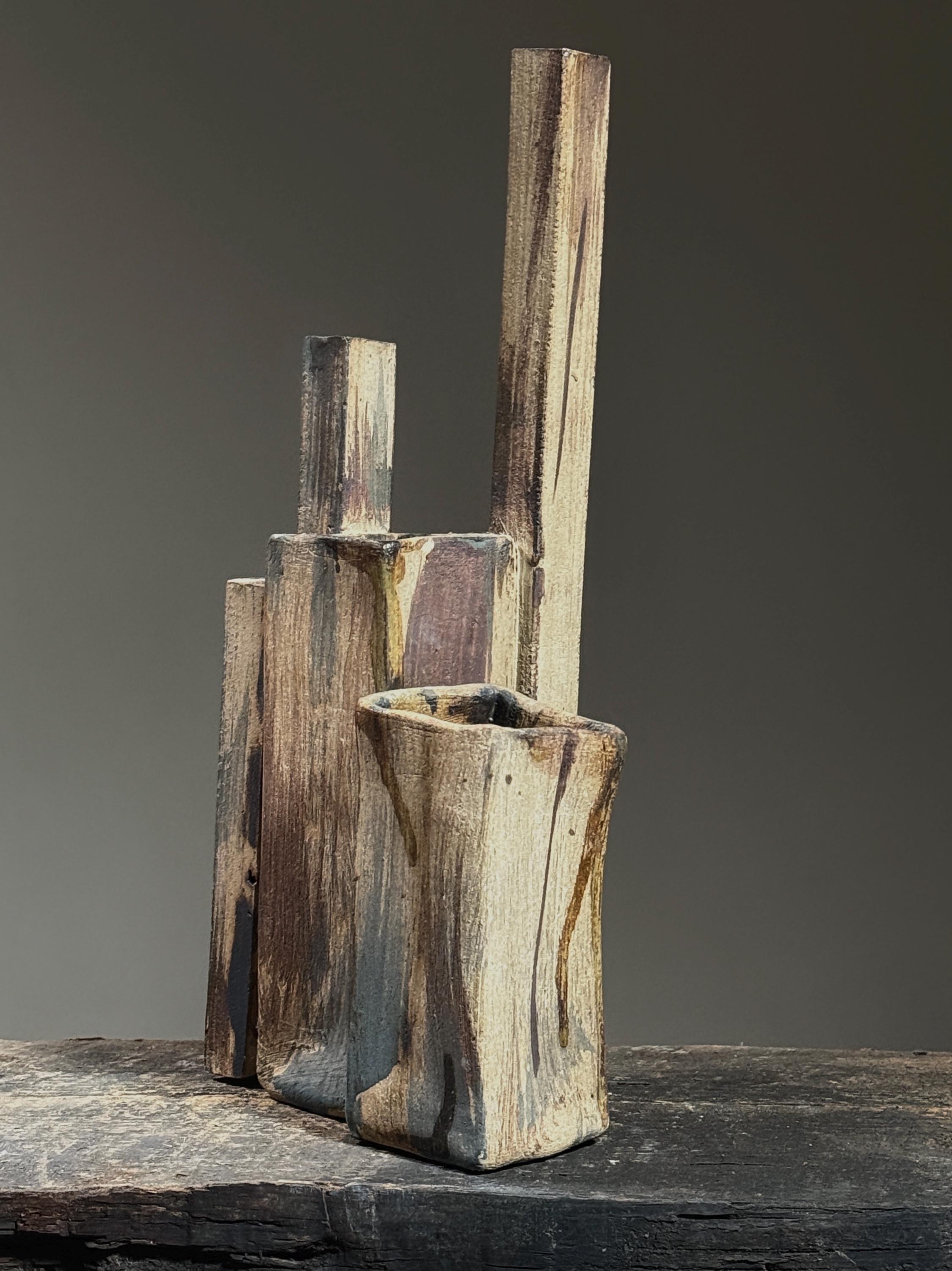 Vintage Abstract Expressionist Tiered Five Chambered Polychrome Ceramic ...