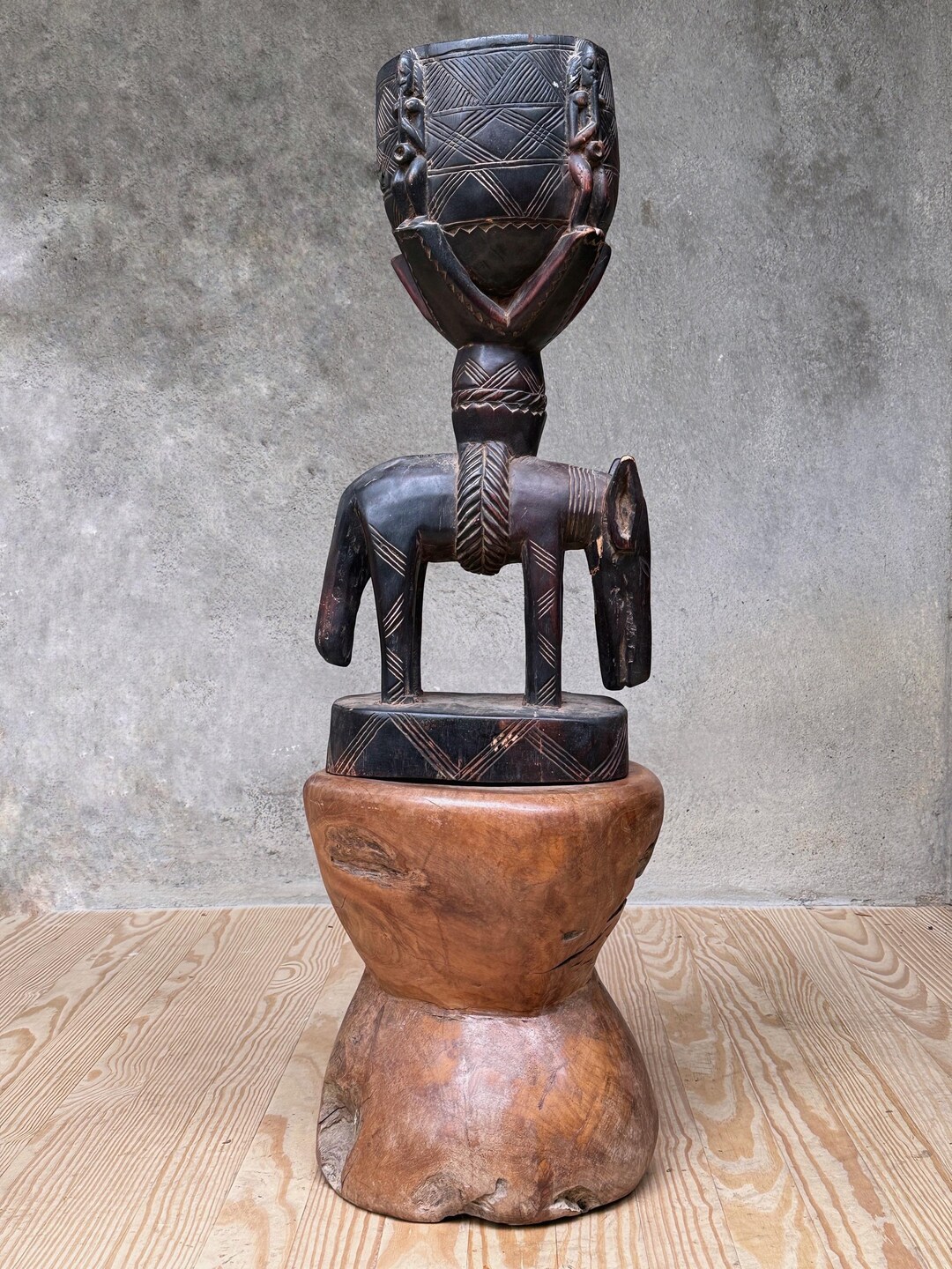 Vintage West African Hand Carved Footed Zoomorphic Wood Vessel - Etsy