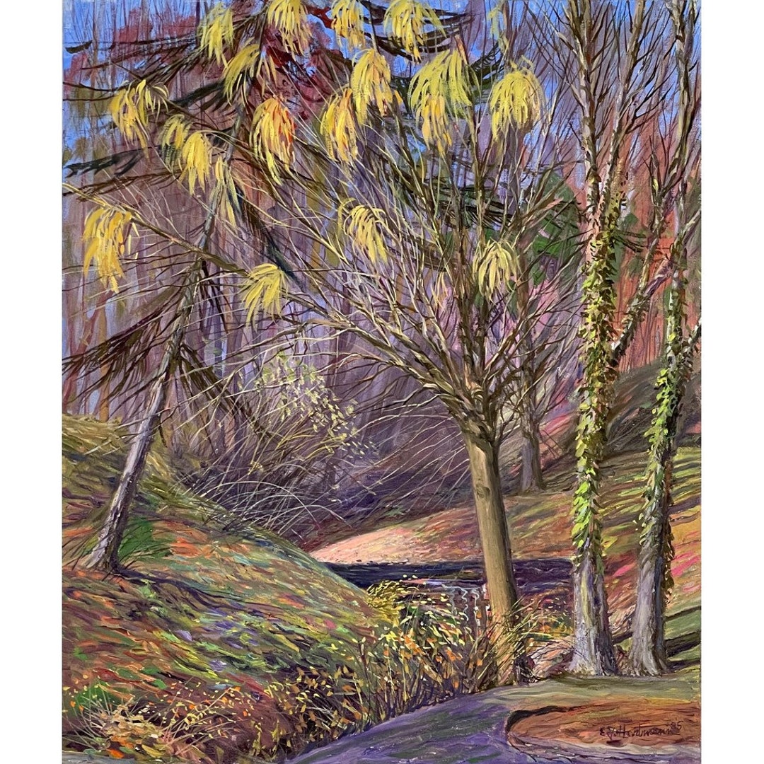 E.J. Hartmann - Untitled Expressionist Landscape (1985, Acrylic on ...