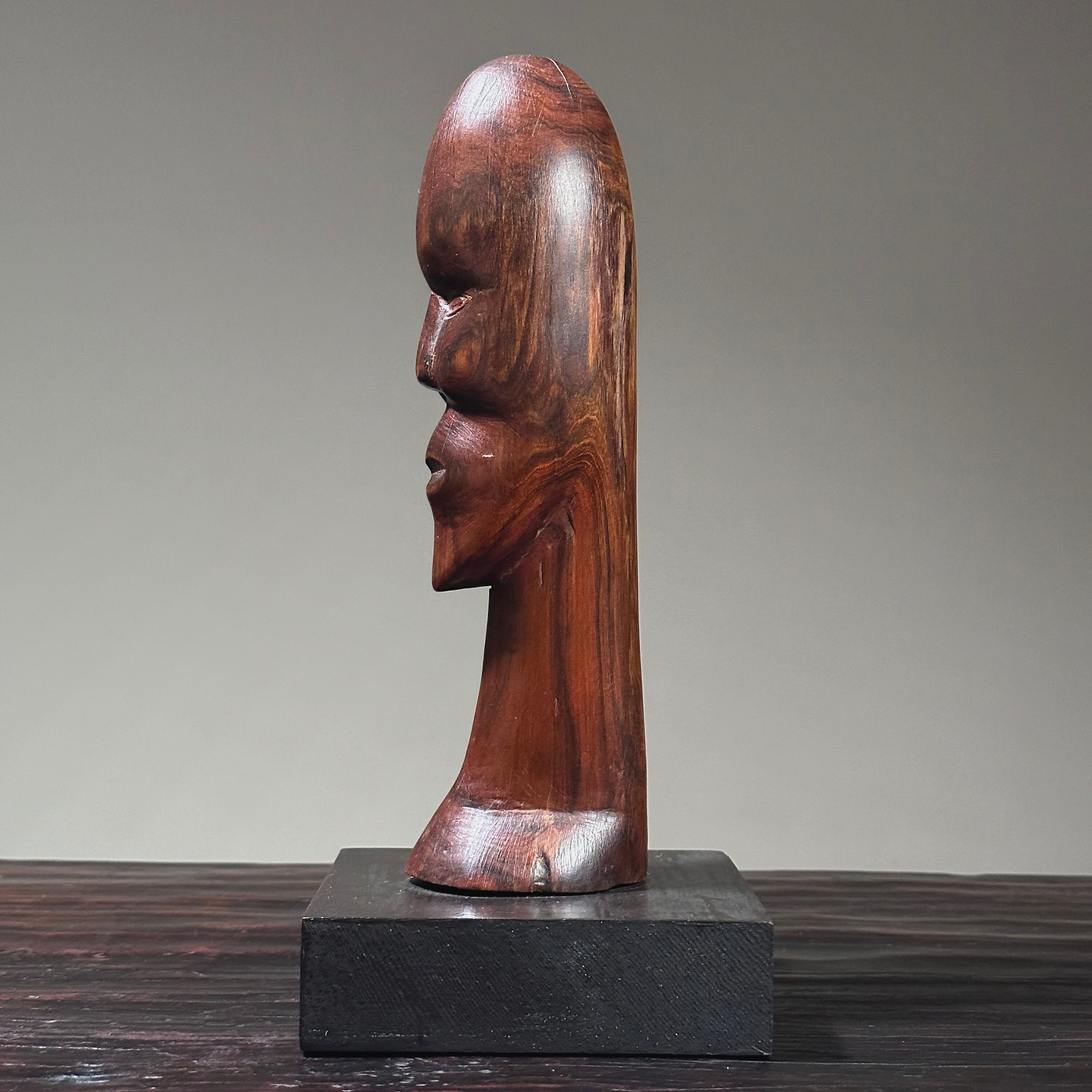 Vintage Hand Carved African Mahogany Portrait Sculpture/modigliani - Etsy