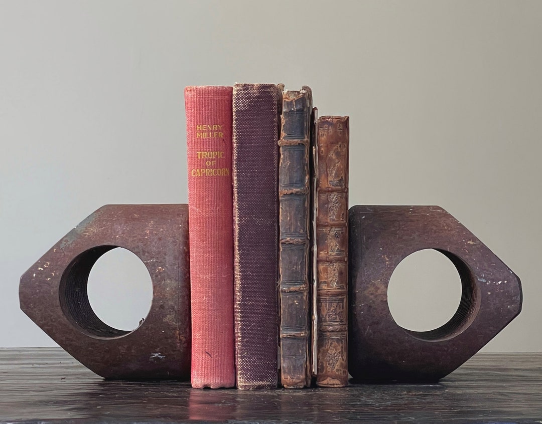 Pair of Vintage Industrial Metal Brutalist Style Bookends - Etsy