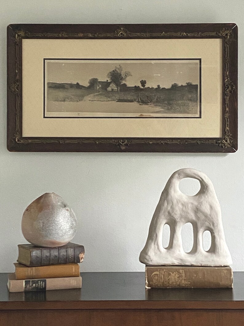 J. Haller Signed Etching With Filigree Oak Frame - Etsy