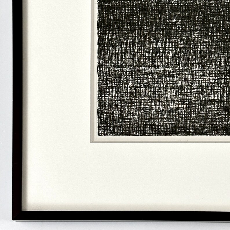 Minimalist four Squares Charcoal Drawing on Paper Framed - Etsy