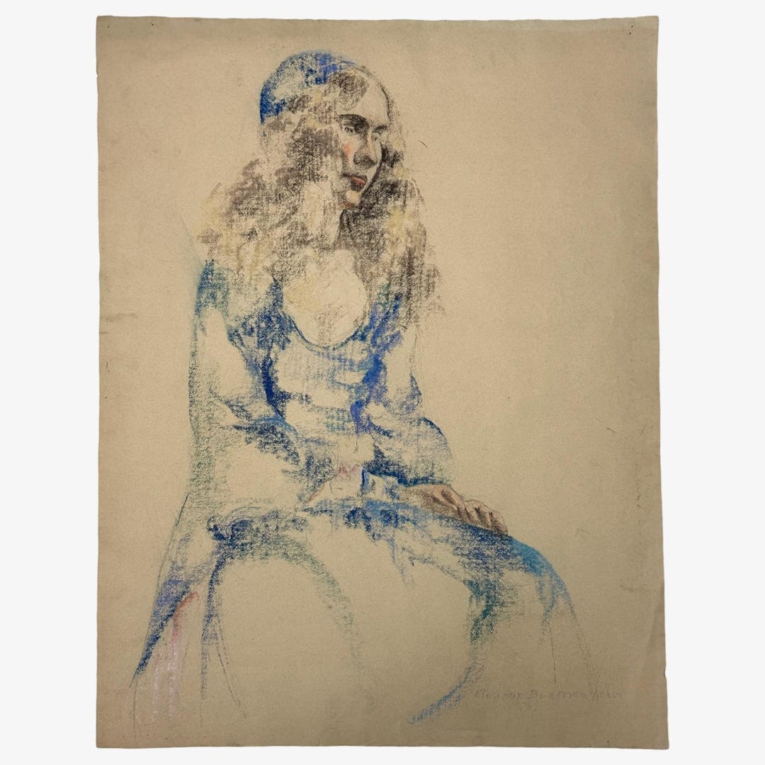 Antique Expressionist Figurative Portrait by Eleanor Beatrice Acker ...